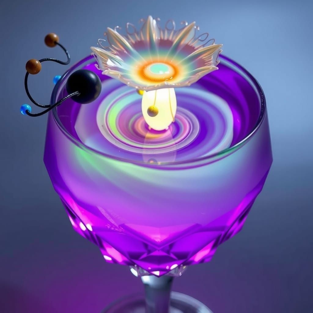 Alien cocktail the drink resided in a crystalline vessel, its facets ...