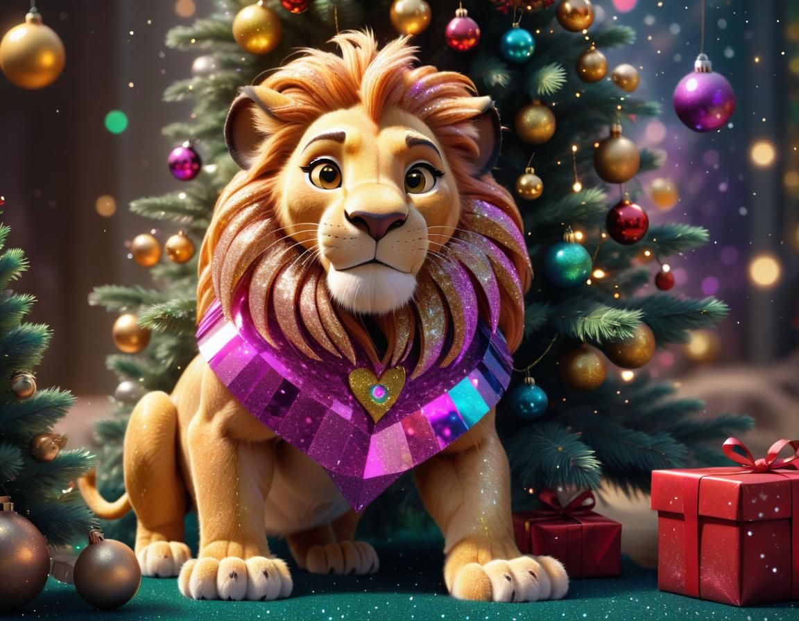 Simba's Christmas - AI Generated Artwork - NightCafe Creator