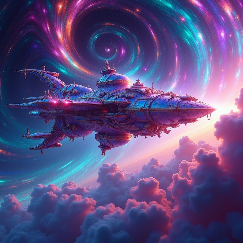 Cosmic Astronaut in Vibrant Astral Vortex - AI Art