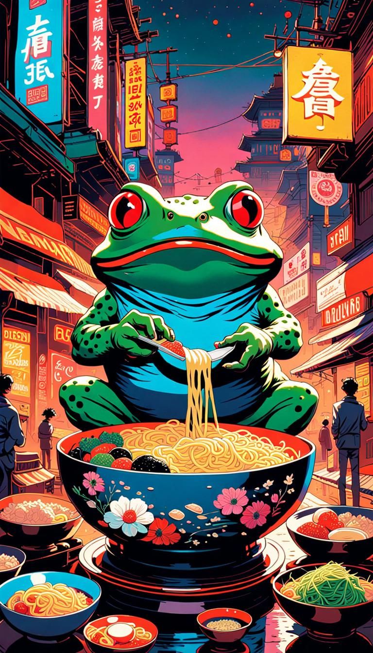 Mr. Ribbit’s Ramen Bowl - AI Generated Artwork - NightCafe Creator
