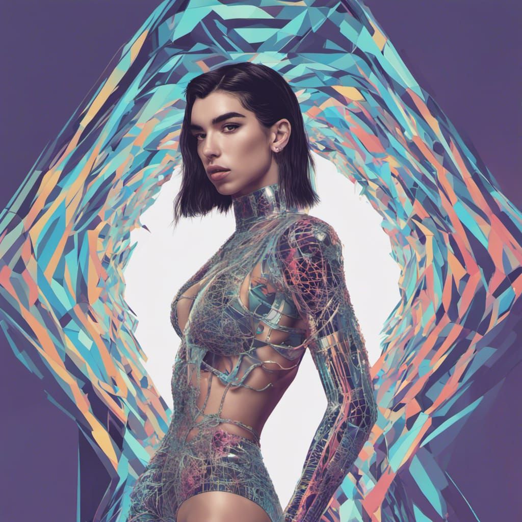 Dua Lipa (Abstract Curves) - AI Generated Artwork - NightCafe Creator