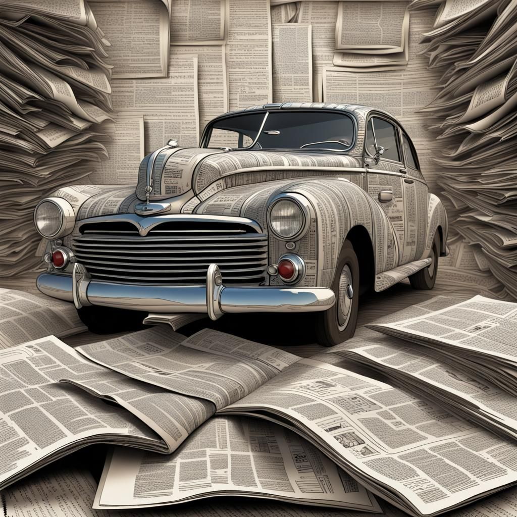 oldtimer covered in accident reports - AI Generated Artwork - NightCafe ...