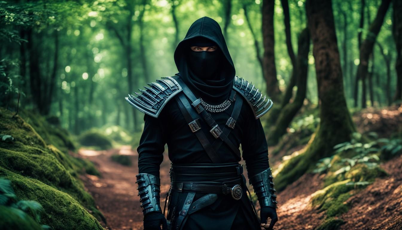 Ninja in a forest - AI Generated Artwork - NightCafe Creator