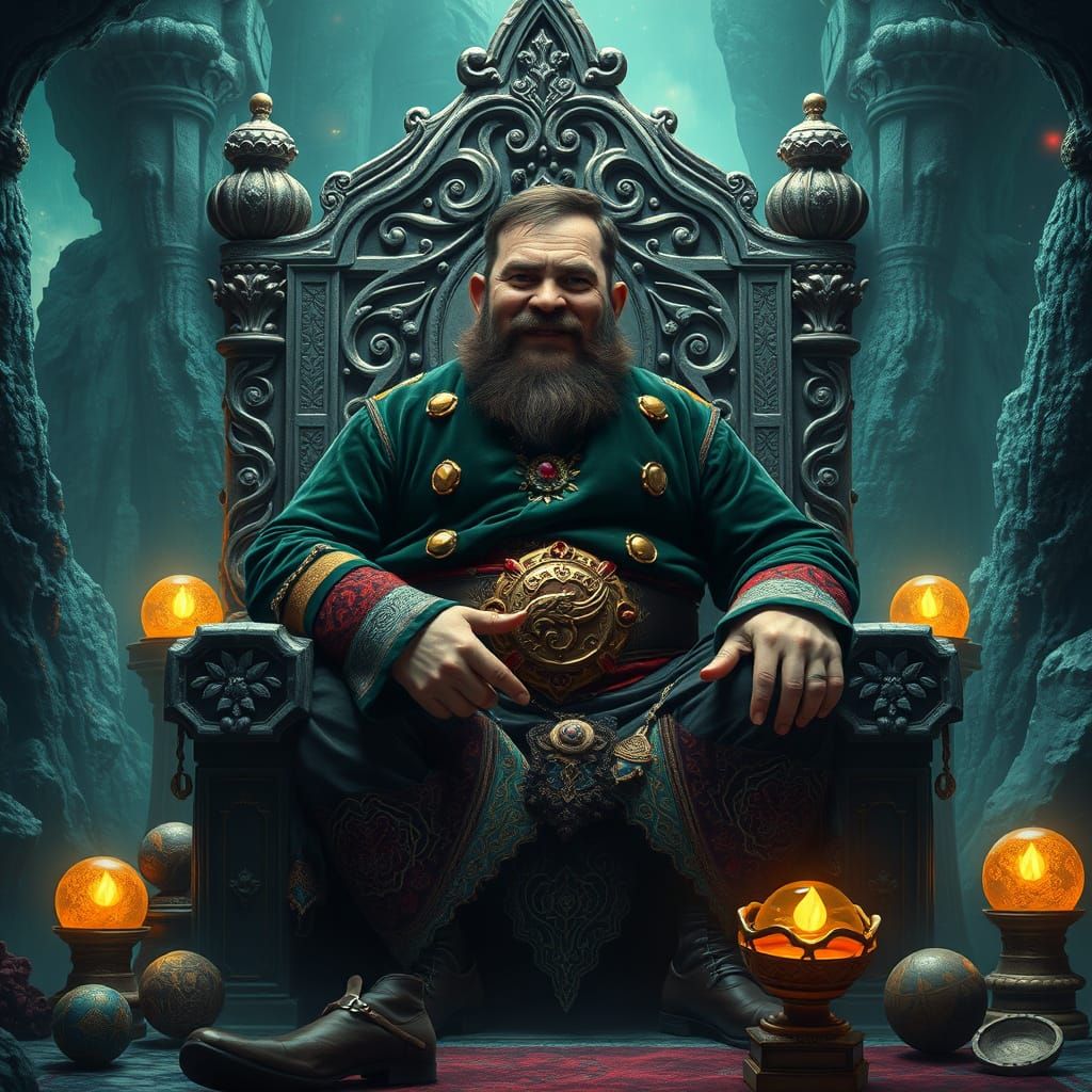 Caseoh's twin - Fantastical Gentleman on Ancient Throne in D...