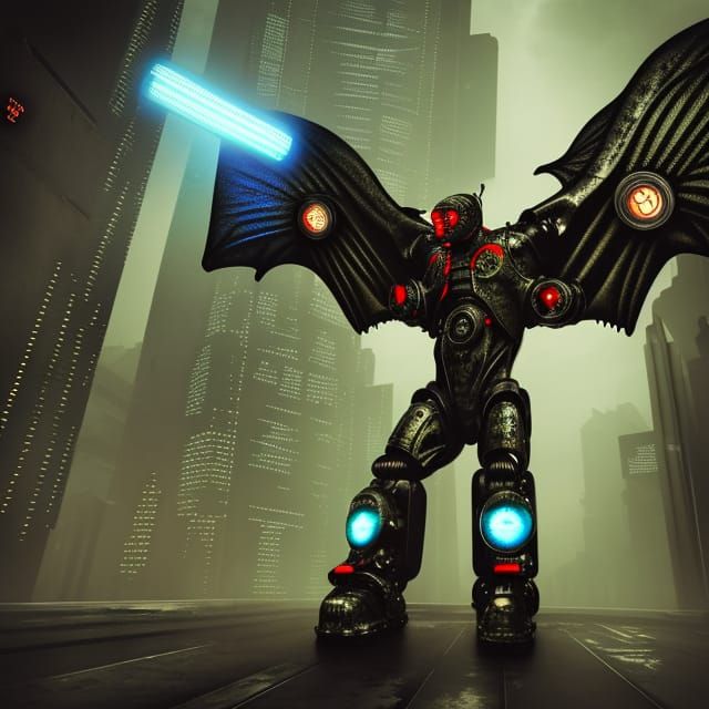Cyber Mothman 01 - AI Generated Artwork - NightCafe Creator