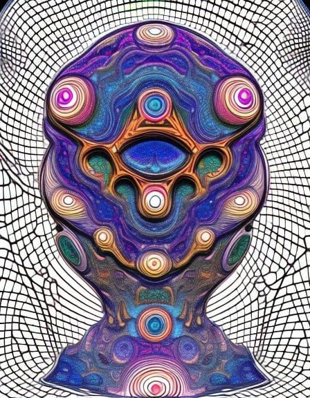 The cosmos in a skull, vector wave function Zentangle 3d shading 8k ...