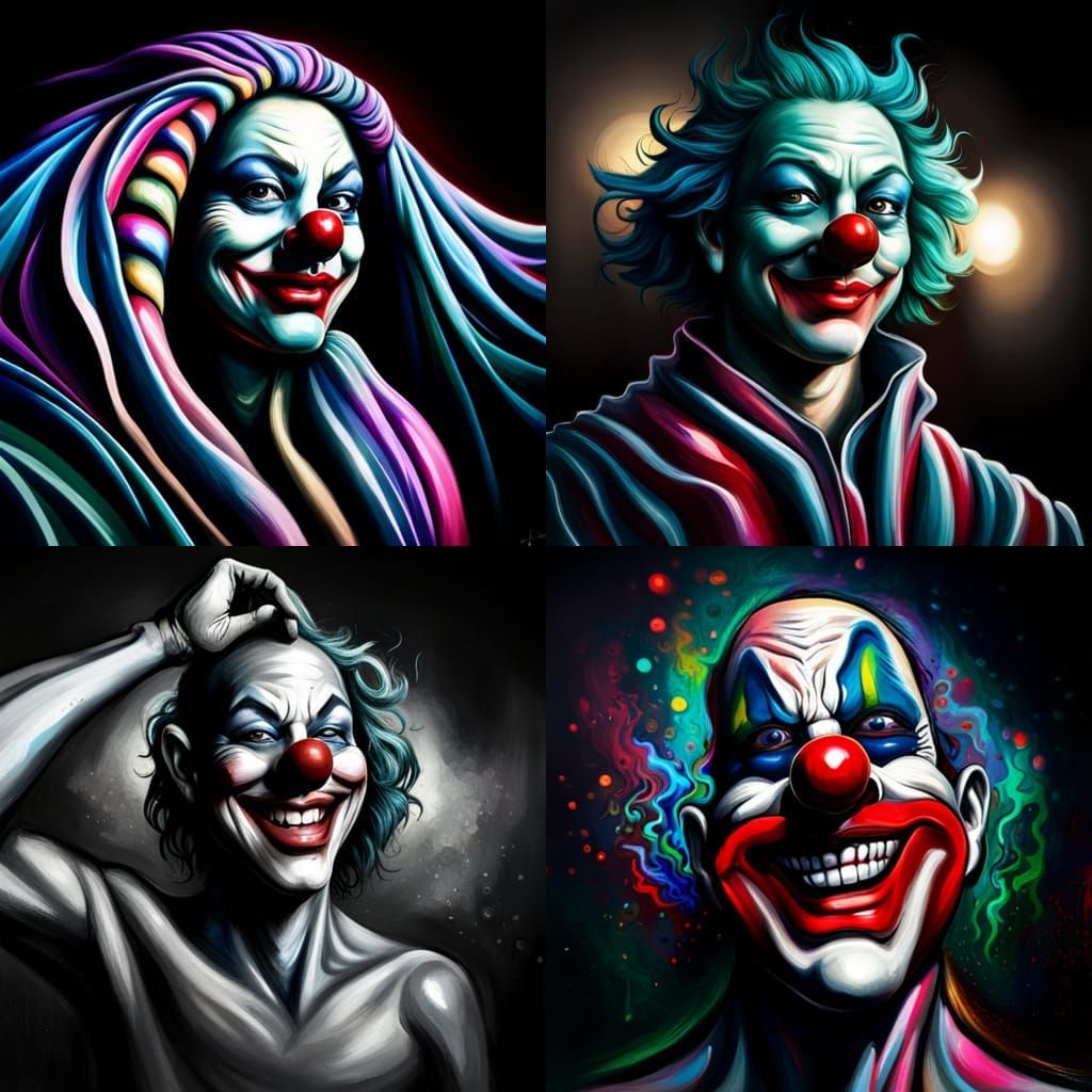 Psychedelic clowns - AI Generated Artwork - NightCafe Creator