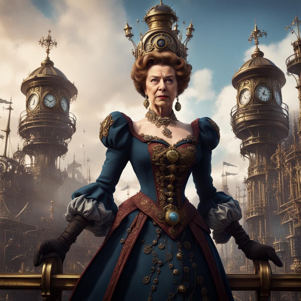 Steam punk Queen Elizabeth ii - AI Generated Artwork - NightCafe Creator