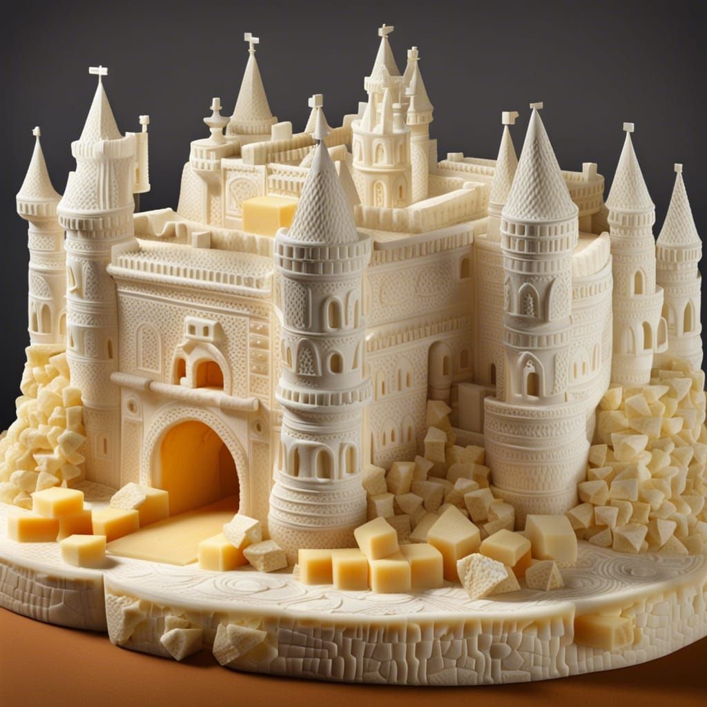 Castle of Cheese - AI Generated Artwork - NightCafe Creator