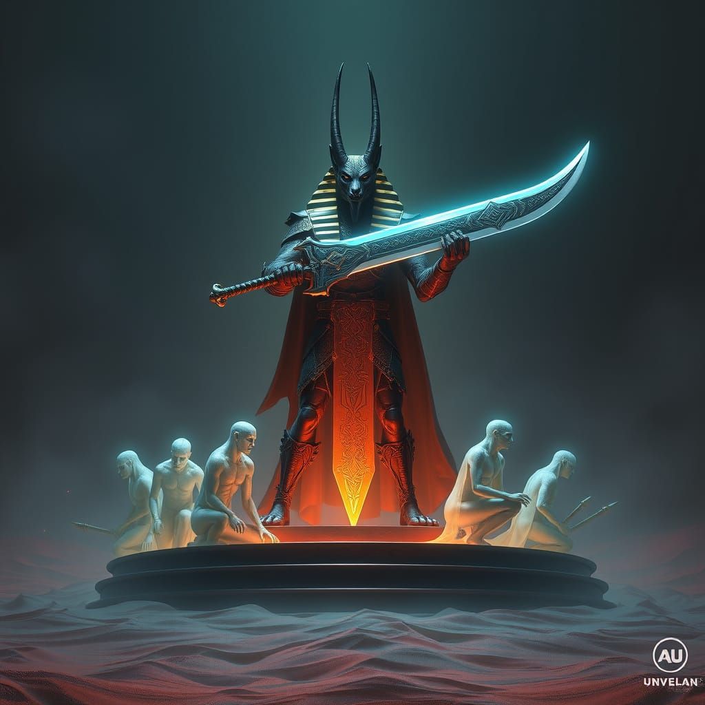 Egyptian God Anubis as Powerful Warrior King with ... - AI Art