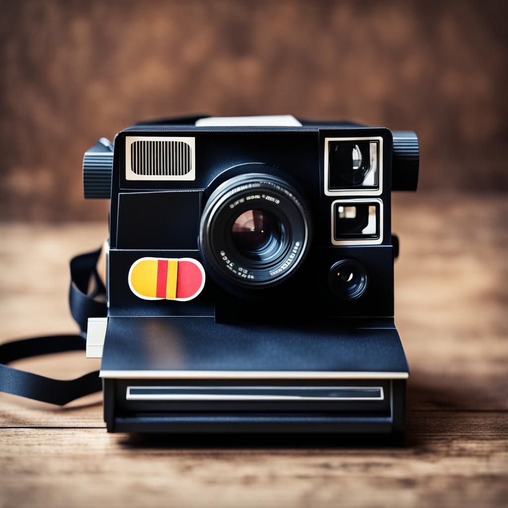 Vintage Black Polaroid Camera - AI Generated Artwork - NightCafe Creator