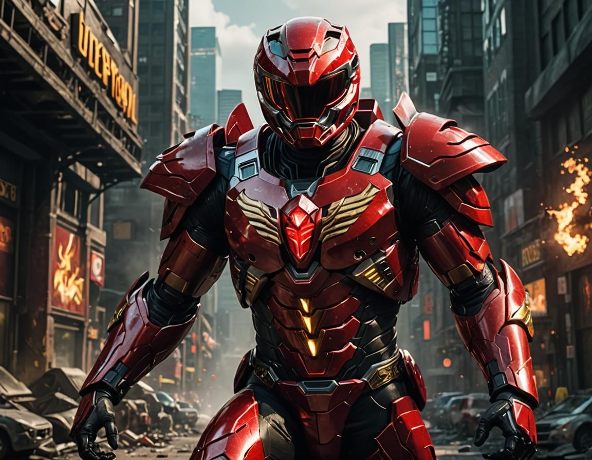 The Red Phoenix Ranger - AI Generated Artwork - NightCafe Creator