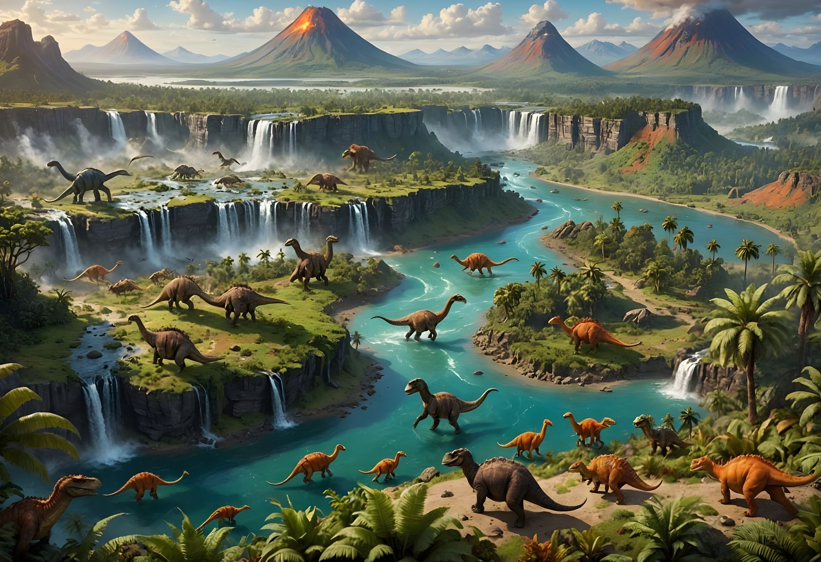 Jurassic titans rule an untouched paradise.