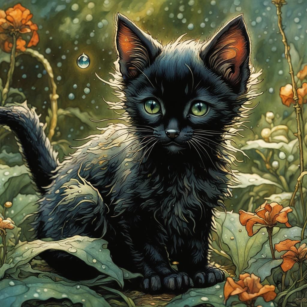 Little black kitten - AI Generated Artwork - NightCafe Creator