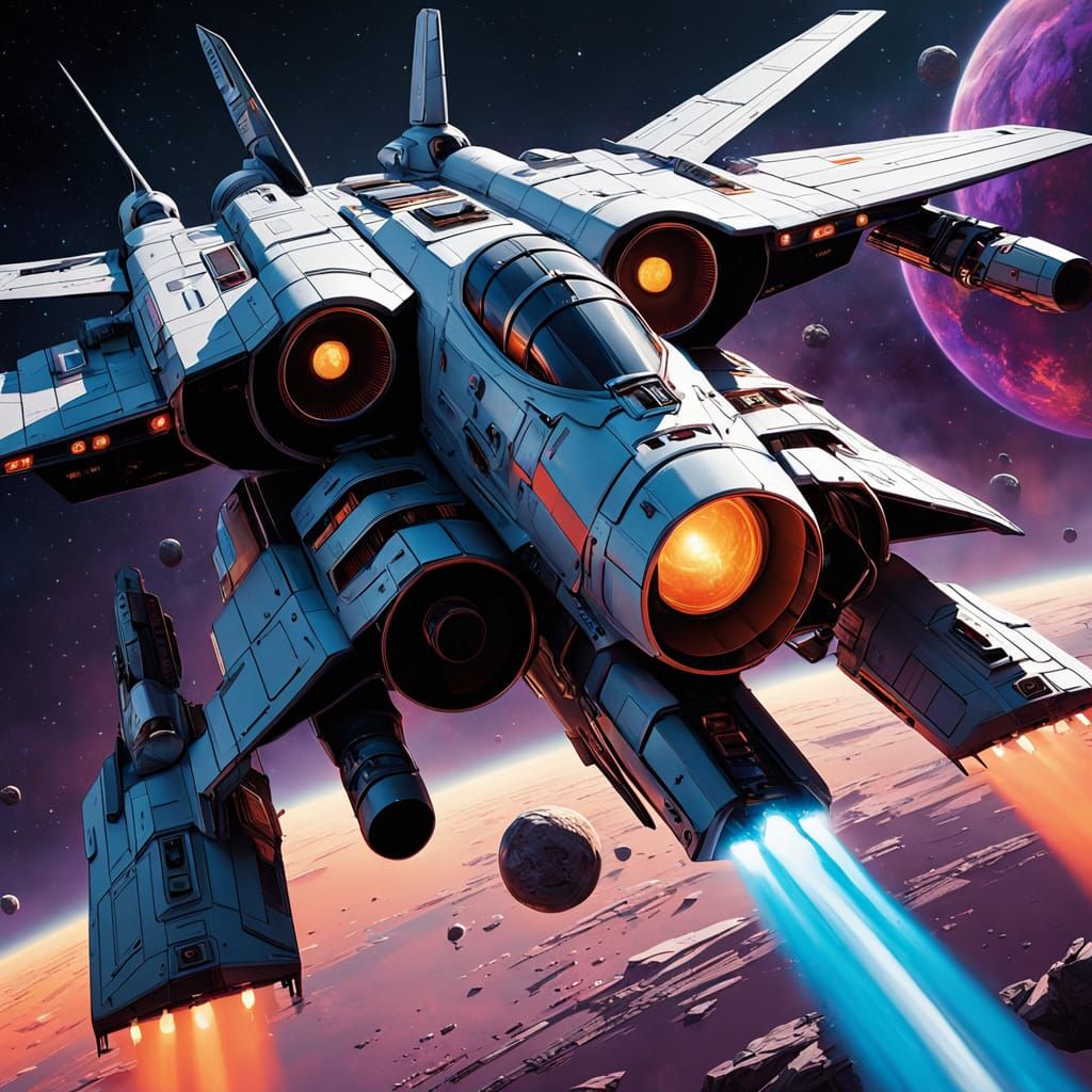 Sleek Alpha Centauri Space Fighter with Turbo Lase... - AI Art