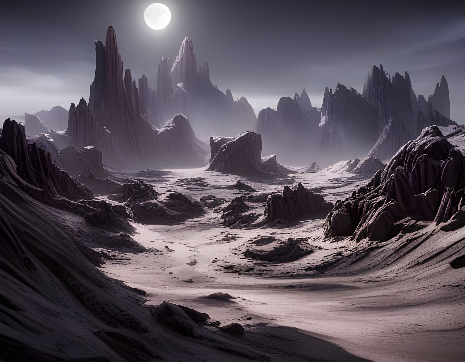 Alien Moonscape #1 - AI Generated Artwork - NightCafe Creator