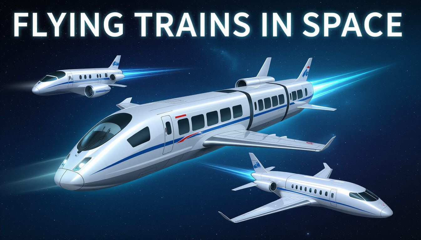 Flying Trains in Space - Trains Flying in Space