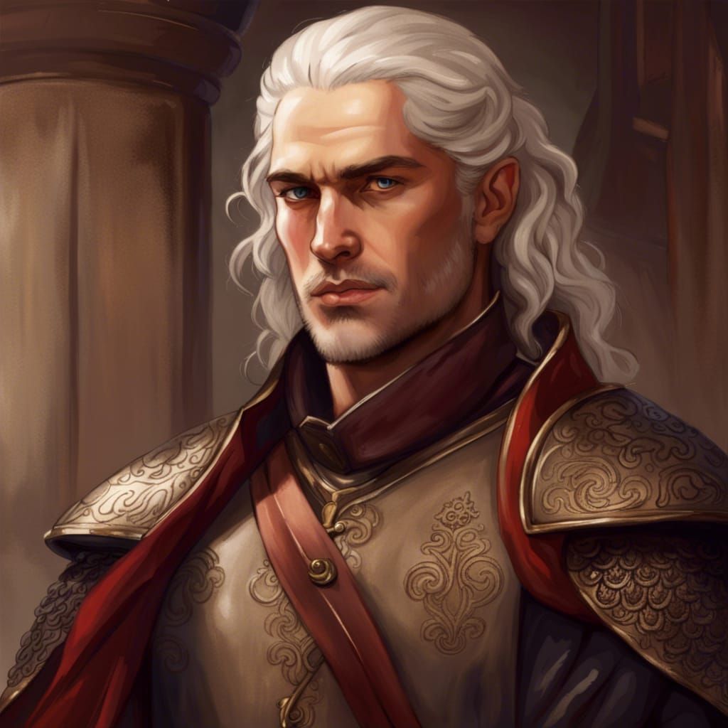 Nobleman, targaryen, masculine features, stoic, serene - AI Generated ...