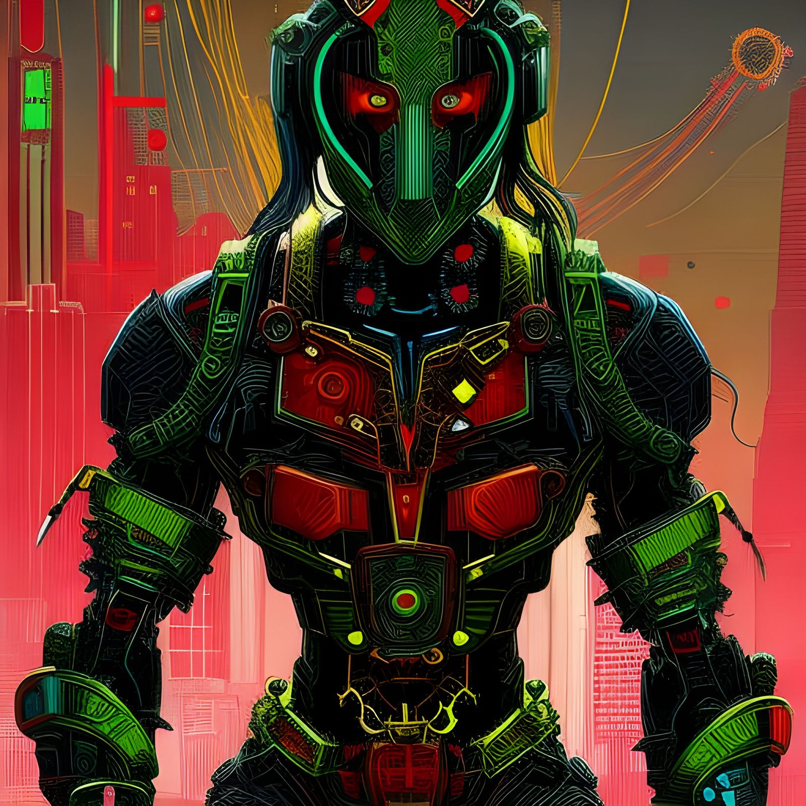 Cyber robot, Ghost in the shell - AI Generated Artwork - NightCafe Creator