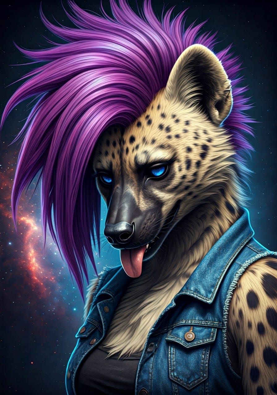 Scuzz Eternal - Ethereal Punk Goddess in Cosmic Whirlwind