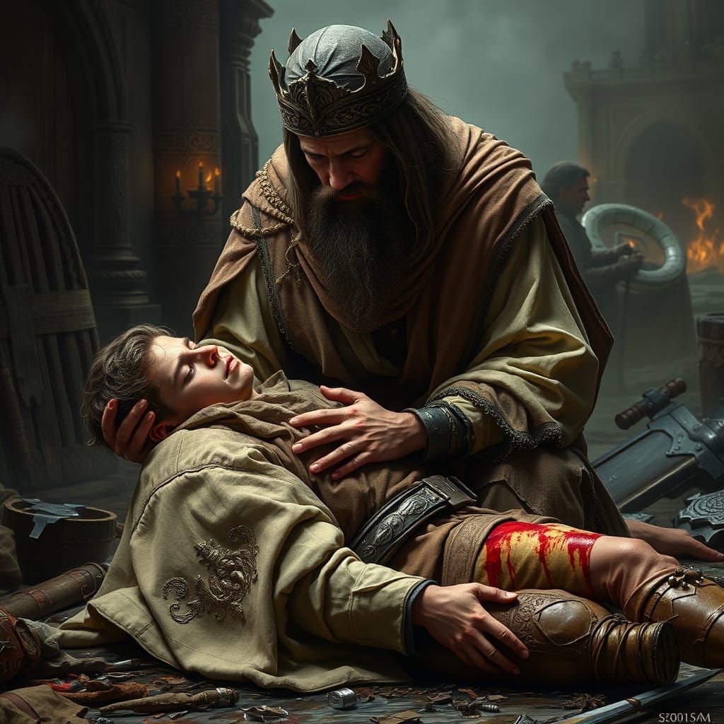 Medieval Ruler's Heartbreaking Moment of Loss - AI Art