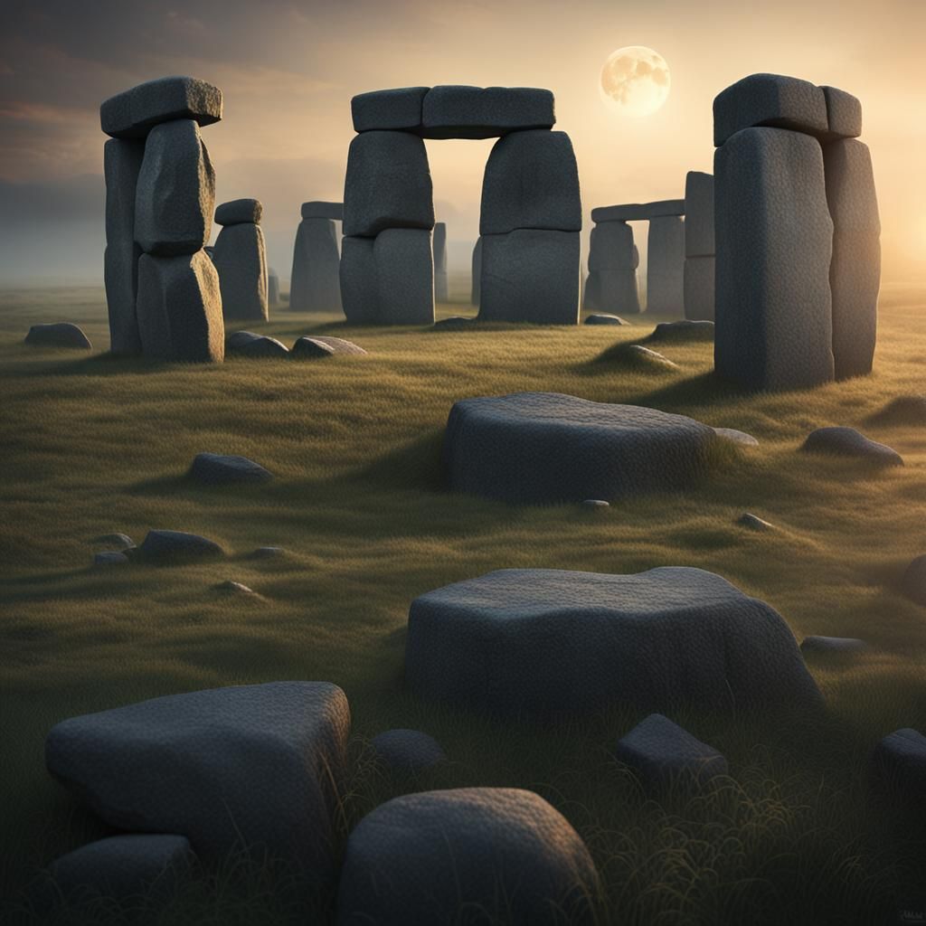 (Stonehenge_dawn_between_the_stones)Anton Semenov style(cinematic) - AI ...