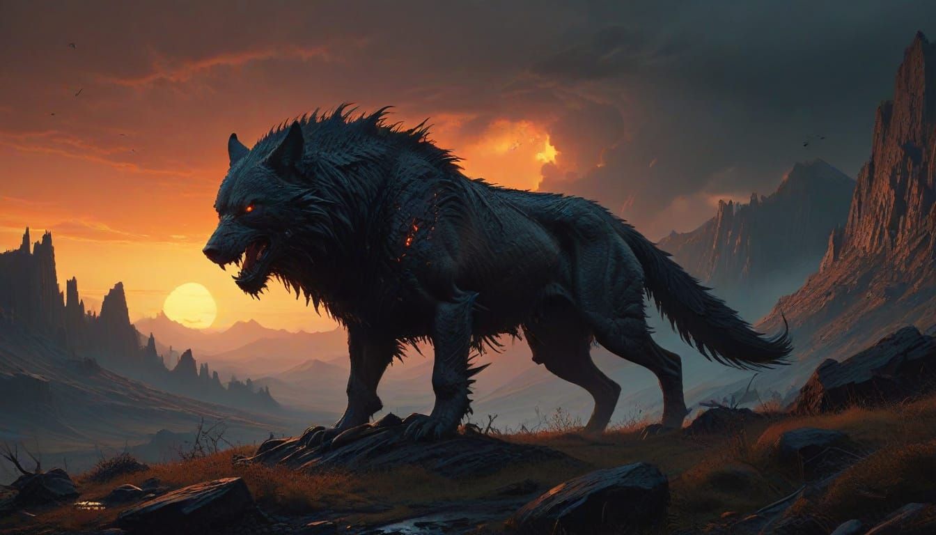 The Hellwolf Fenrir - Ethereal Wolf Riders in a Dark, Gothic...