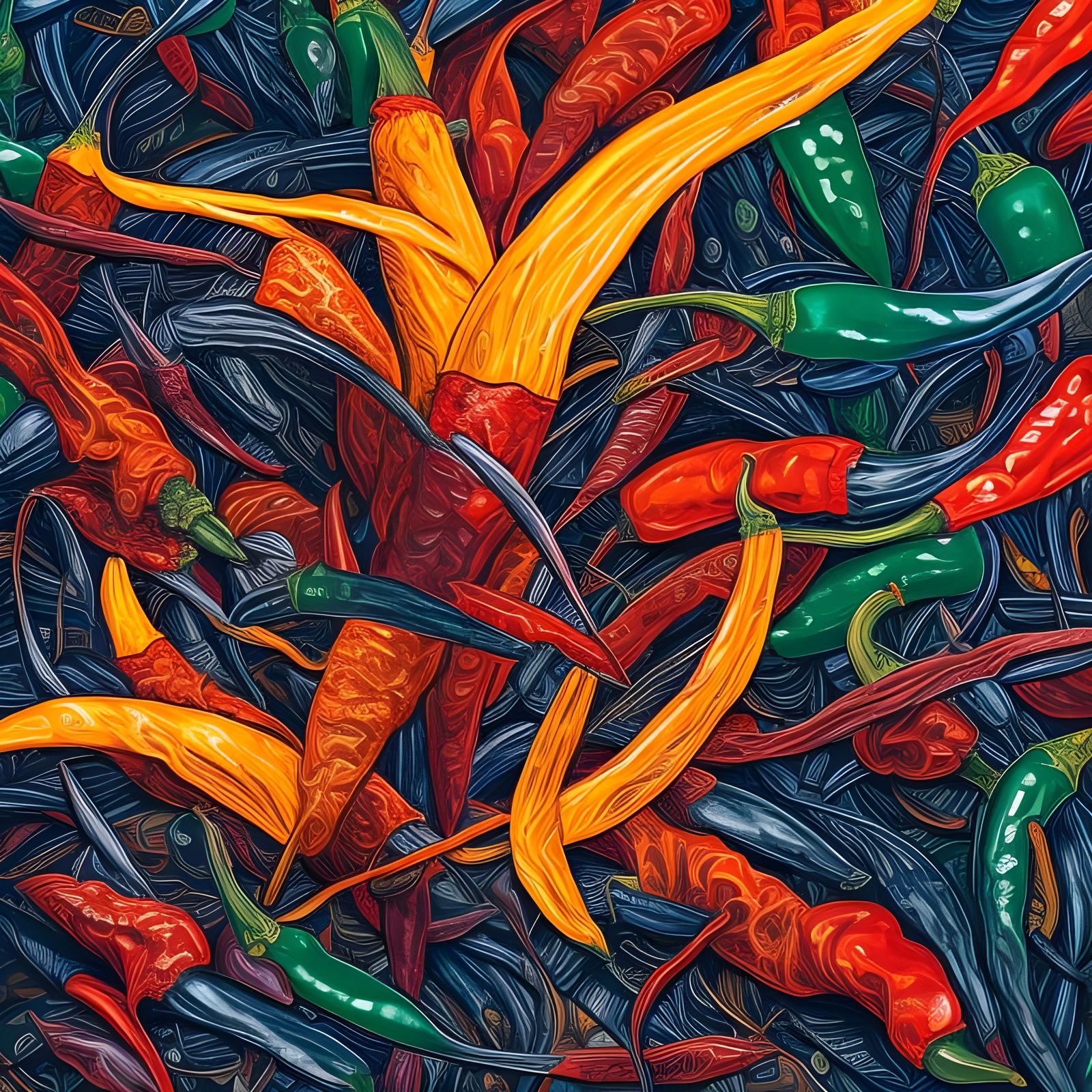 Extremely hot peppers - AI Generated Artwork - NightCafe Creator