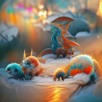 adorable fuzzy dragons - AI Generated Artwork - NightCafe Creator