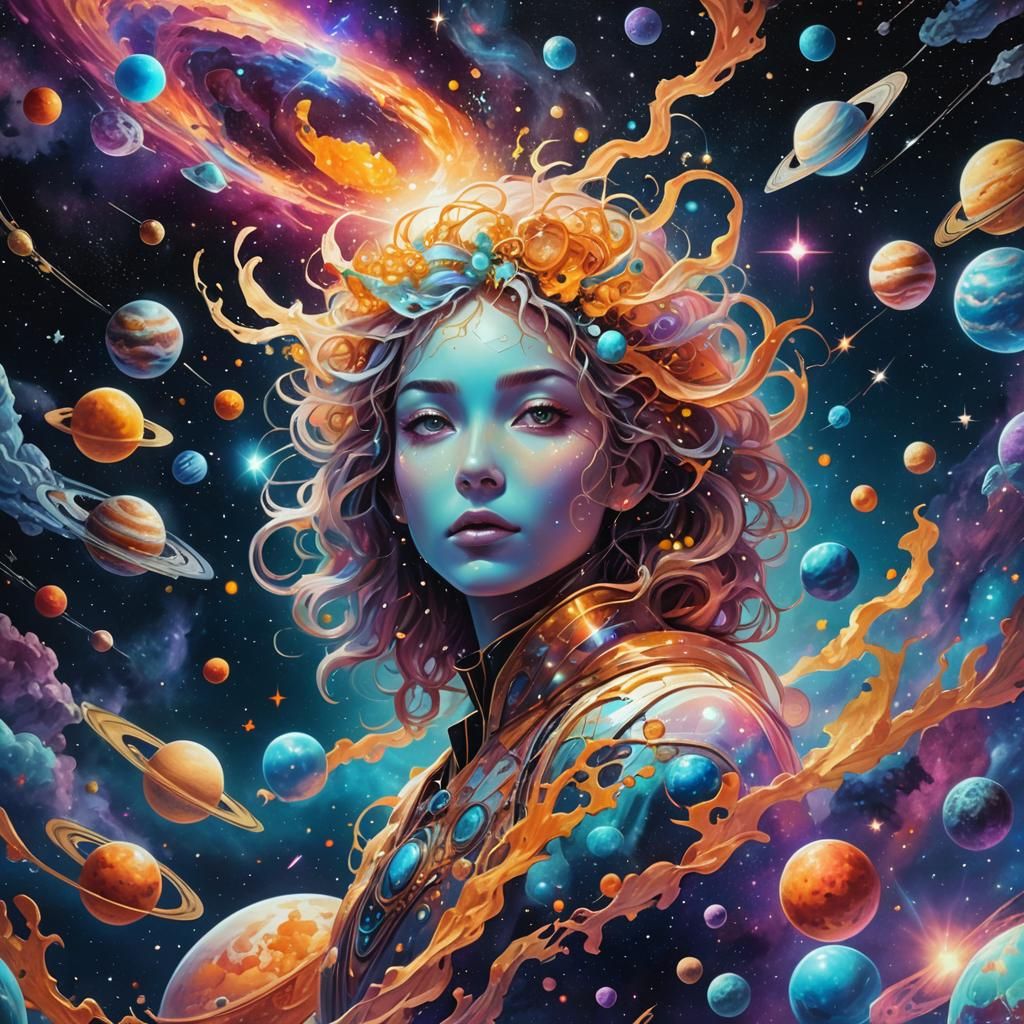 Floating in space - AI Generated Artwork - NightCafe Creator