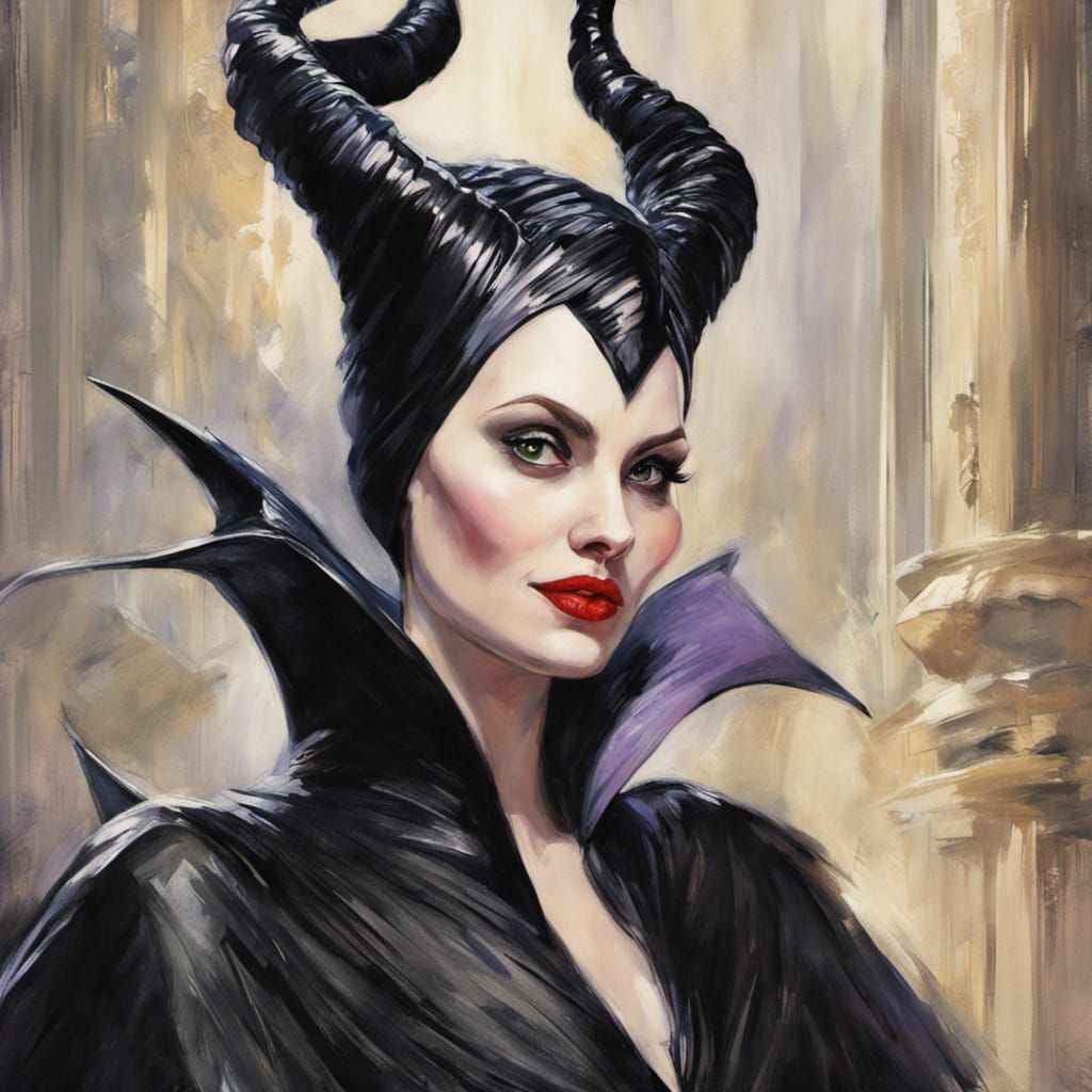 Elegant Maleficent 🖤🌹 - AI Generated Artwork - NightCafe Creator