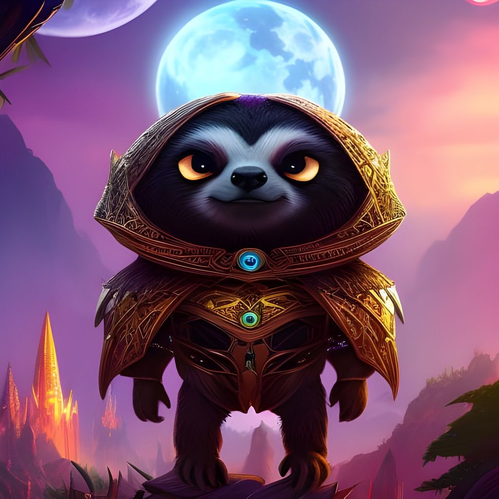Wizard Sloth Moon - AI Generated Artwork - NightCafe Creator