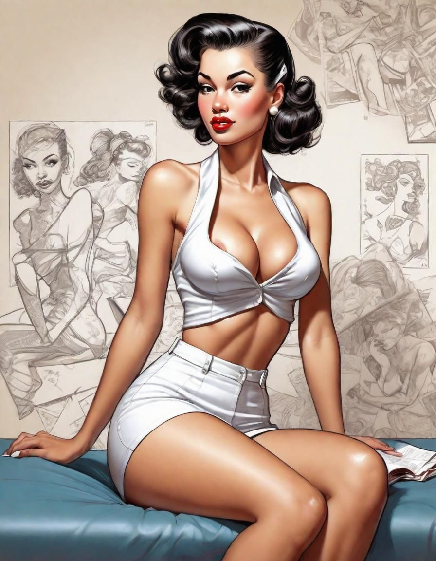 Pin up girl - AI Generated Artwork - NightCafe Creator