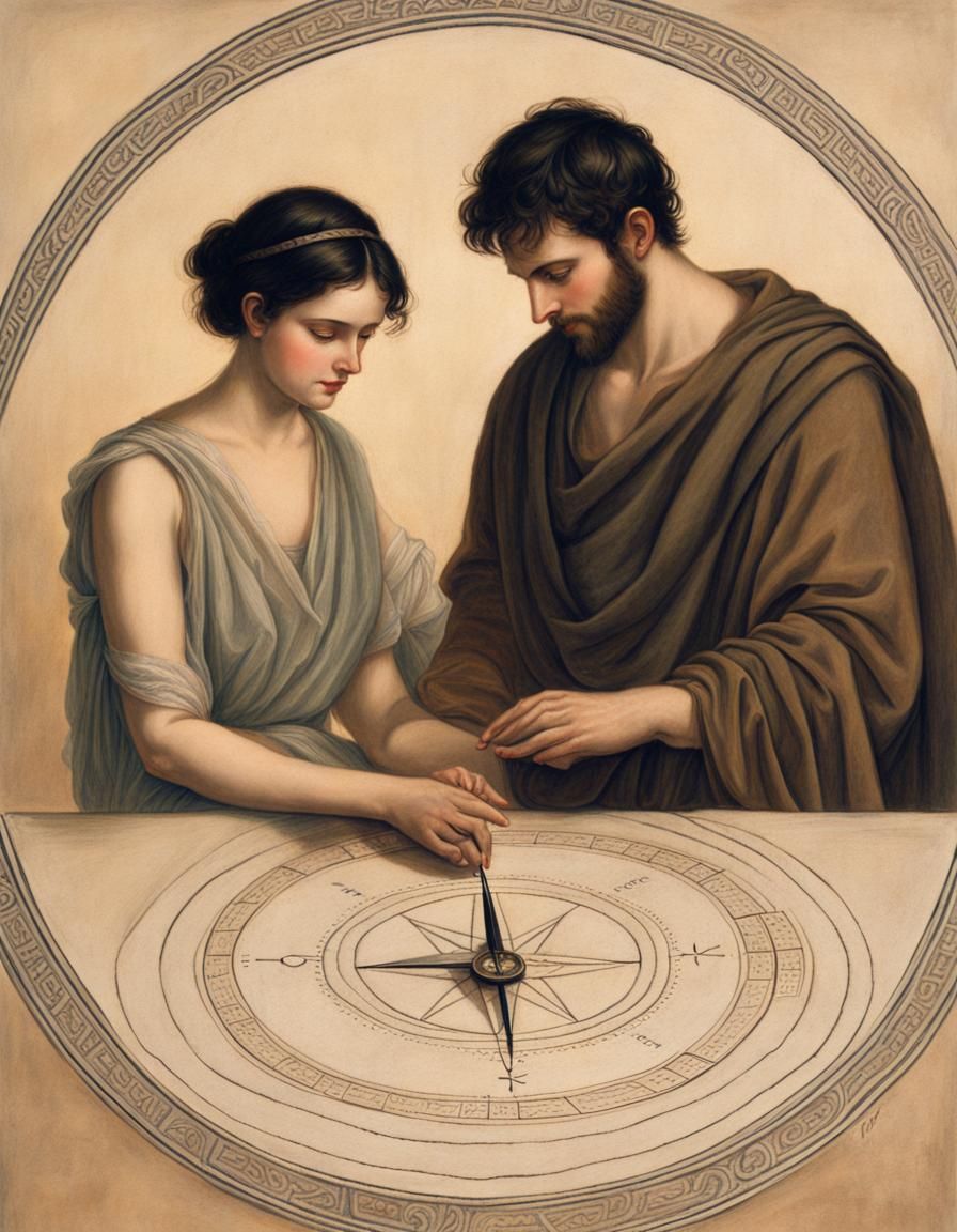 Historical dyschrony : Diophantus teaching Hypatia - AI Generated Artwork - NightCafe Creator
