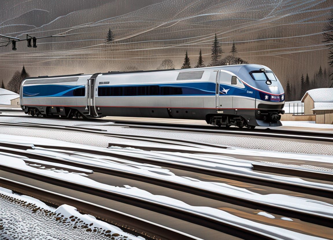 The "articulated stretch version" of an Amtrak P42 - AI Generated Artwork - NightCafe Creator