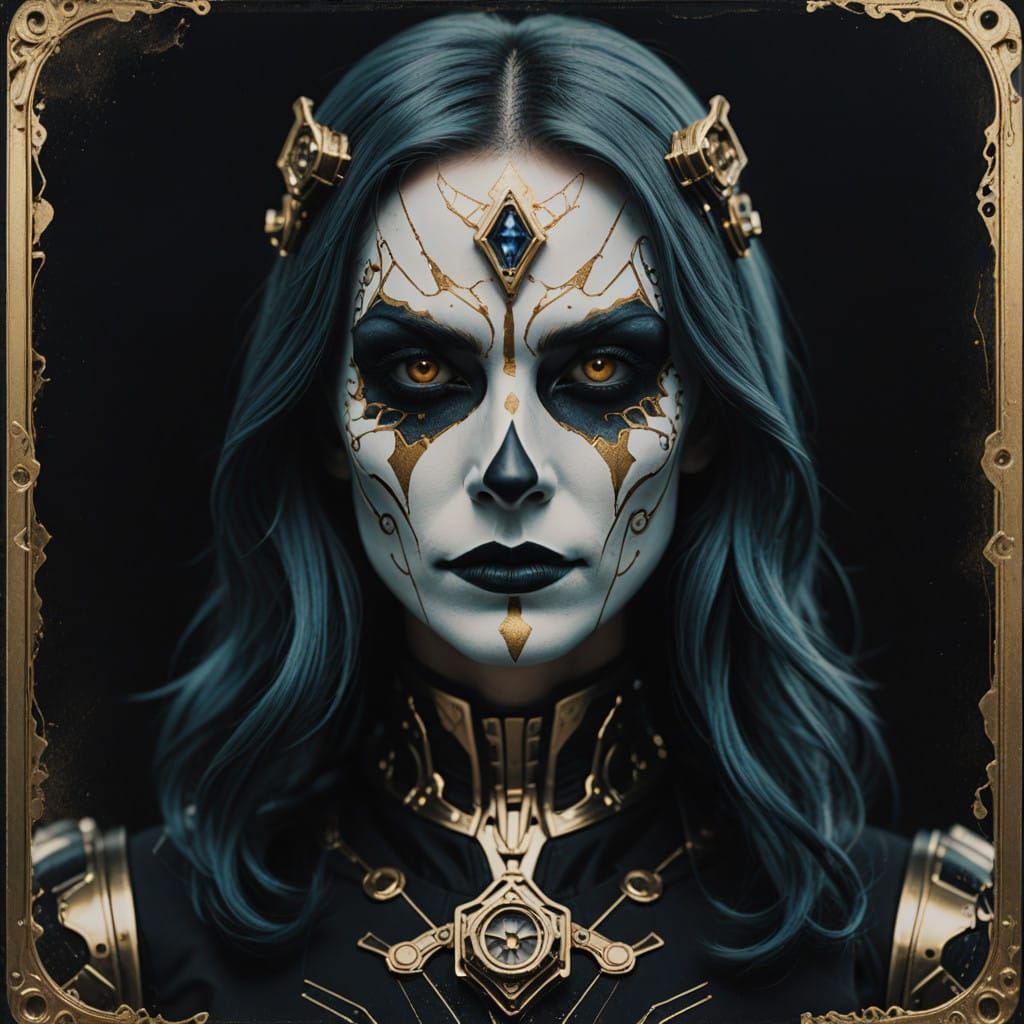 Retro-Futuristic Cyberpunk Portrait of a Jester Jo... - AI Art