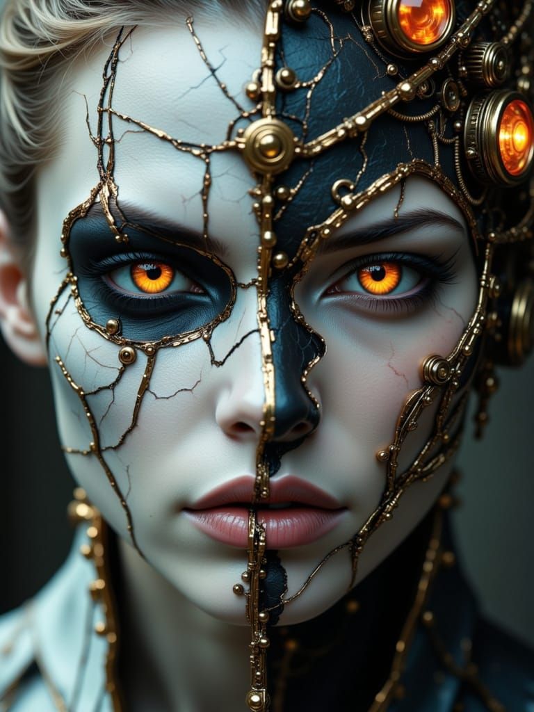 Mystery awaits - Rococopunk Porcelain Figure in Gothic Setti...