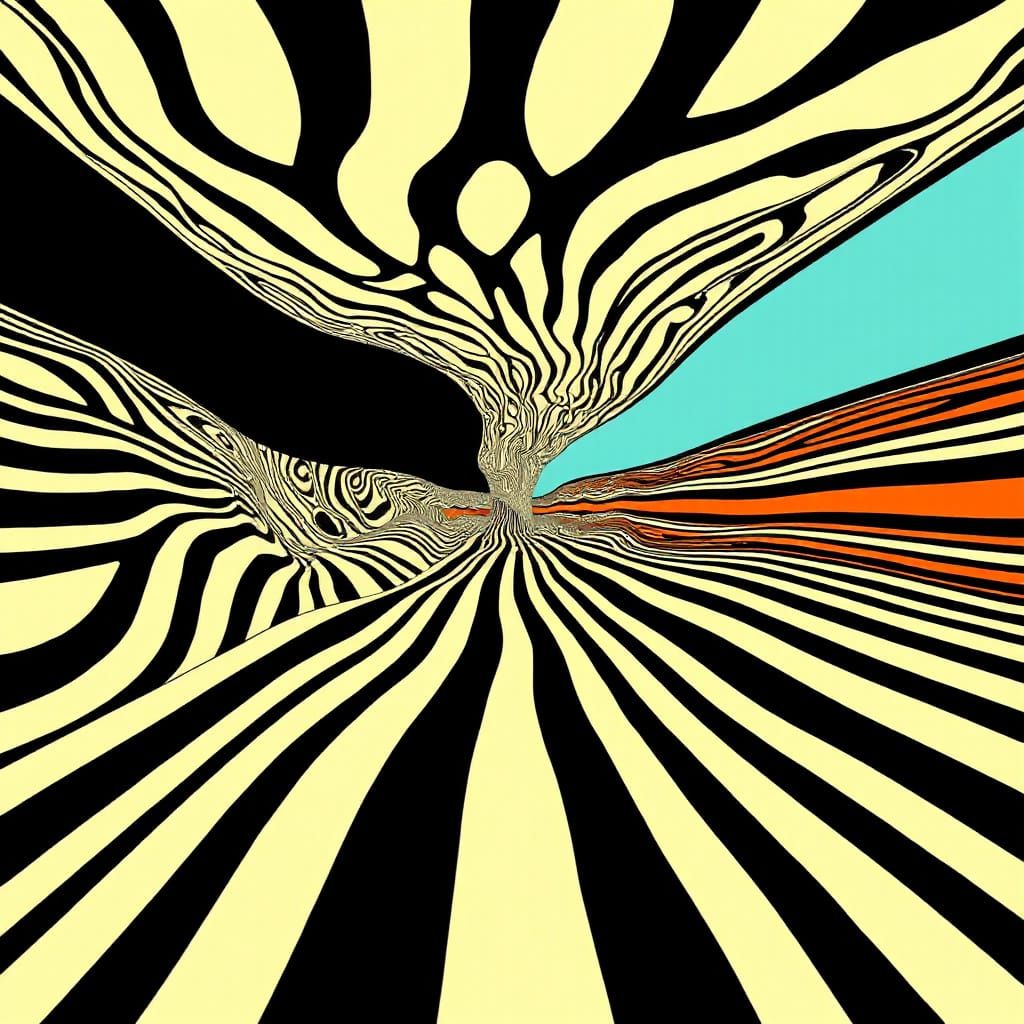 Tricks of scale - Optical Illusion Art in Glitchcore Style