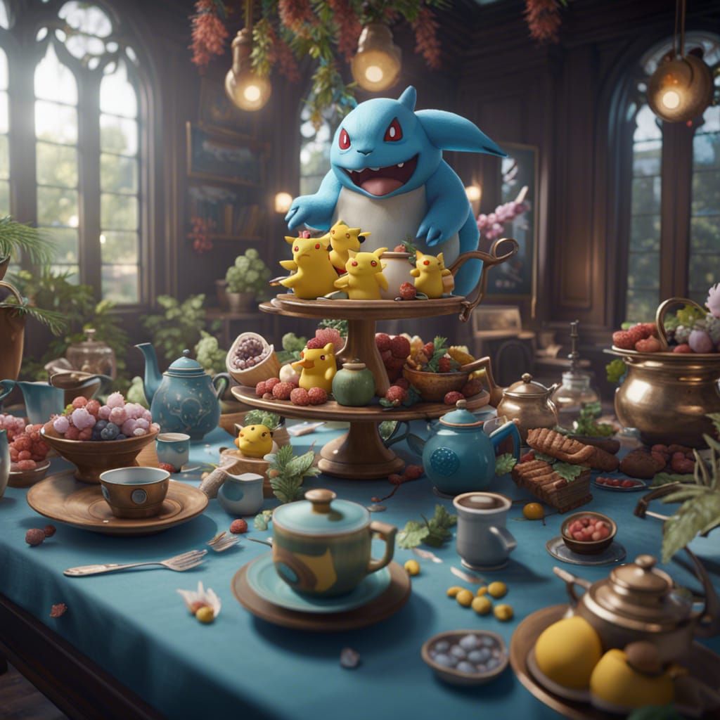 Pokémon tea party - AI Generated Artwork - NightCafe Creator