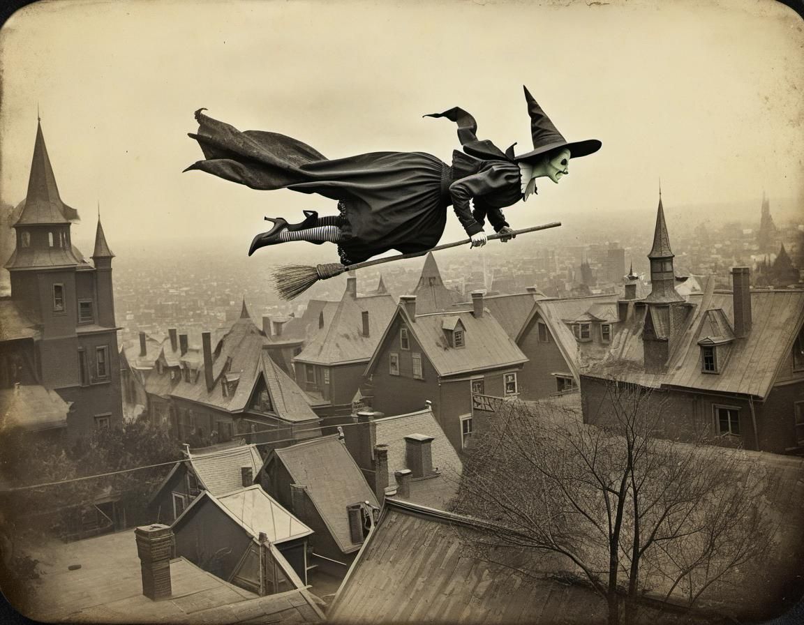 Wicked witch takes flight - AI Generated Artwork - NightCafe Creator