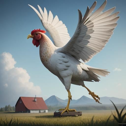 RED BARN CHICKENS SERIES - NBR 12 BALANCE - AI Generated Artwork - NightCafe Creator