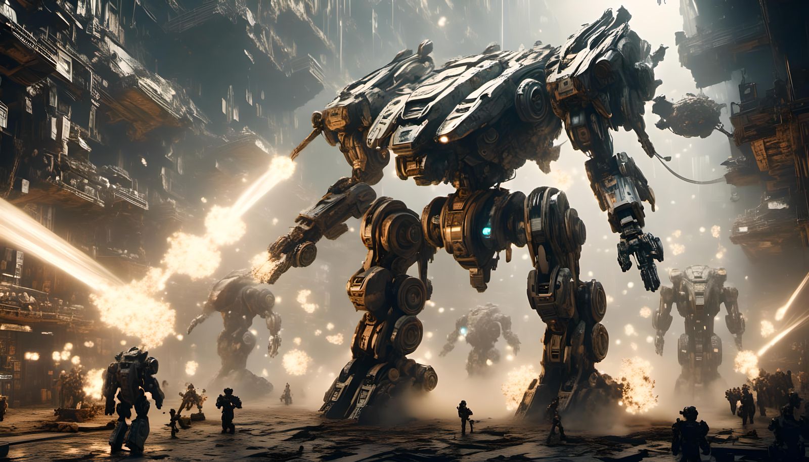 Mecha Combat - AI Generated Artwork - NightCafe Creator