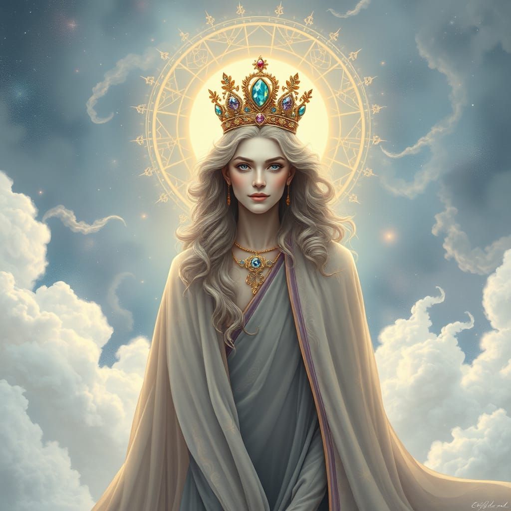 Ethereal Monarch in Celestial Realm - AI Art