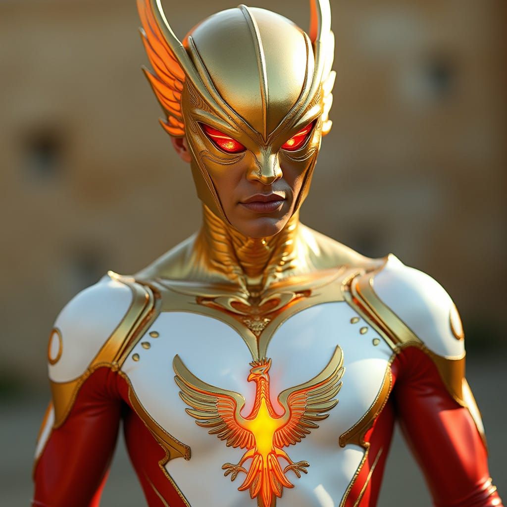 Bennu III - Golden Warrior in Phoenix Regalia
