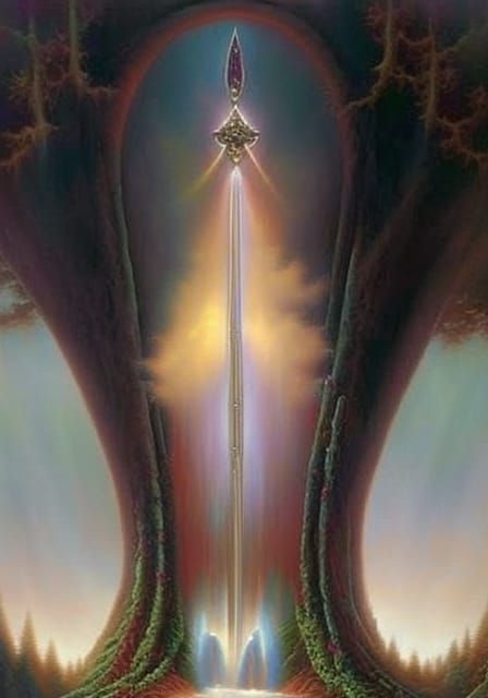 incredibly beautiful goddess Gaia, mother of the earth, ample chest ...