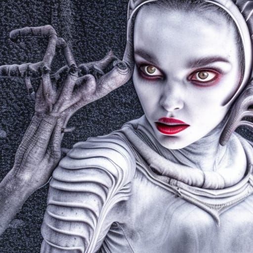 alien Snow White, Giger - AI Generated Artwork - NightCafe Creator