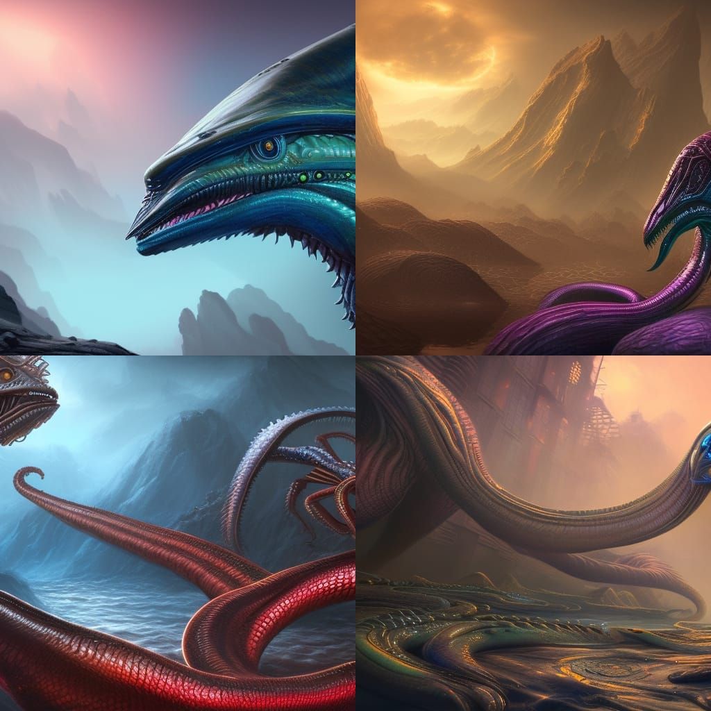 Alien Eel - AI Generated Artwork - NightCafe Creator