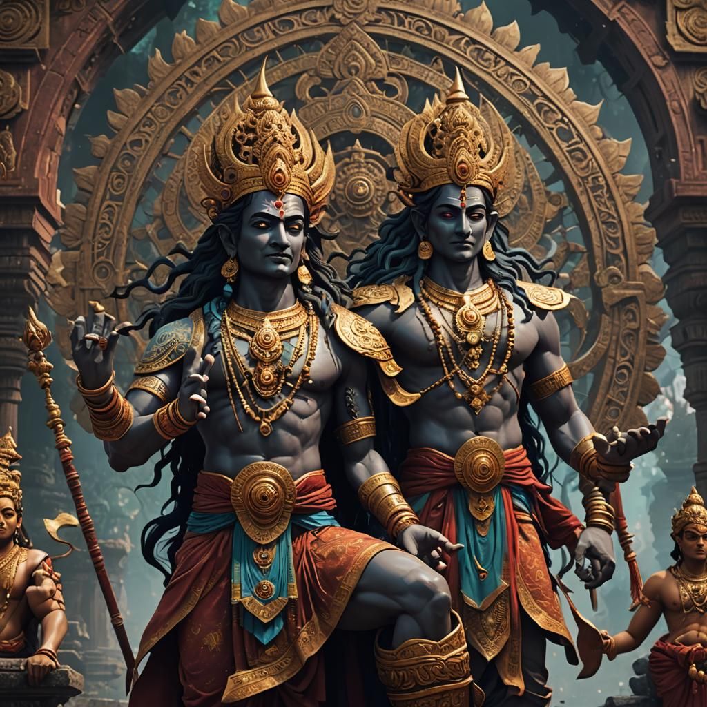 Dhrti Hindu male deity - AI Generated Artwork - NightCafe Creator