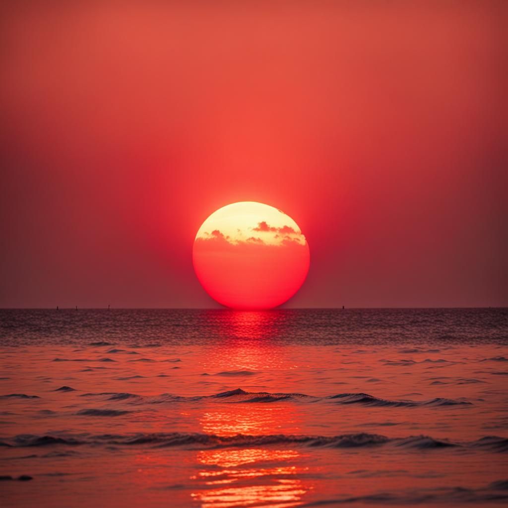 Red sunset - AI Generated Artwork - NightCafe Creator