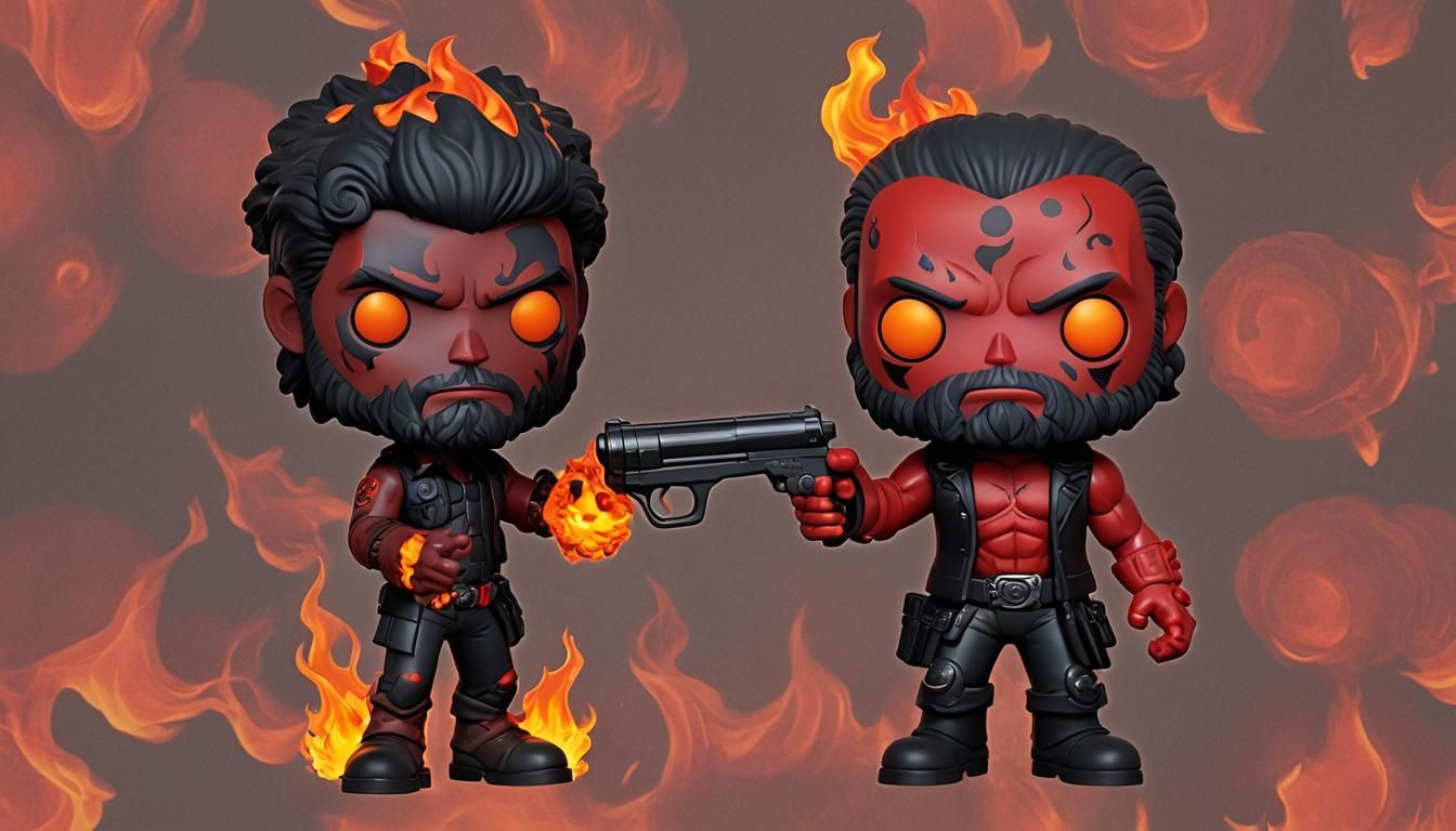 Portrait Firey of HELLBOY - AI Generated Artwork - NightCafe Creator